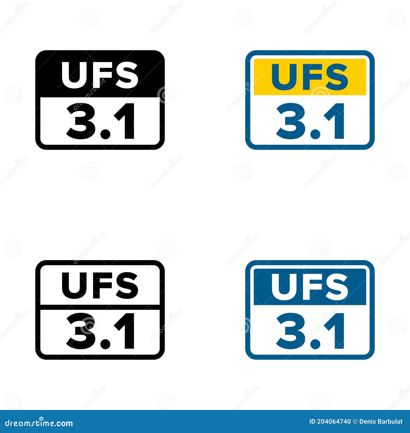 UFS 3.1 Universal Flash Storage Symbol Stock Vector - Illustration of ...