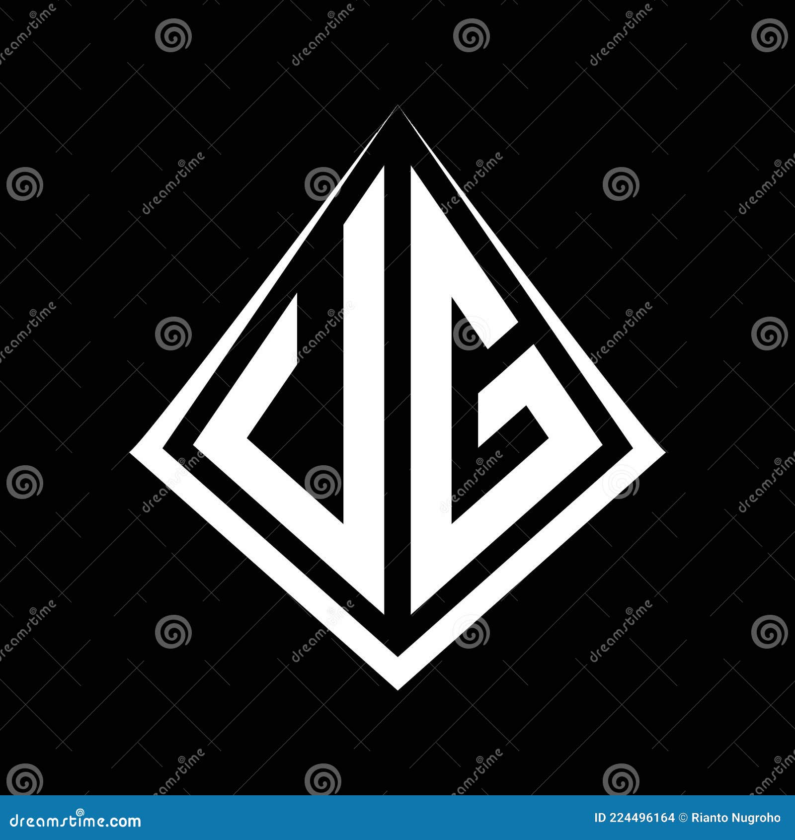 UG Logo Letters Monogram with Prisma Shape Design Template Stock Vector ...
