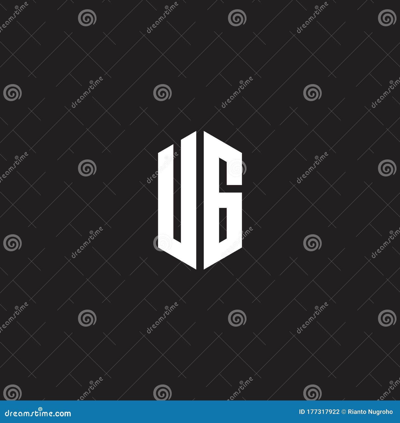 UG Logo Monogram with Hexagon Shape Style Design Template Stock Vector ...