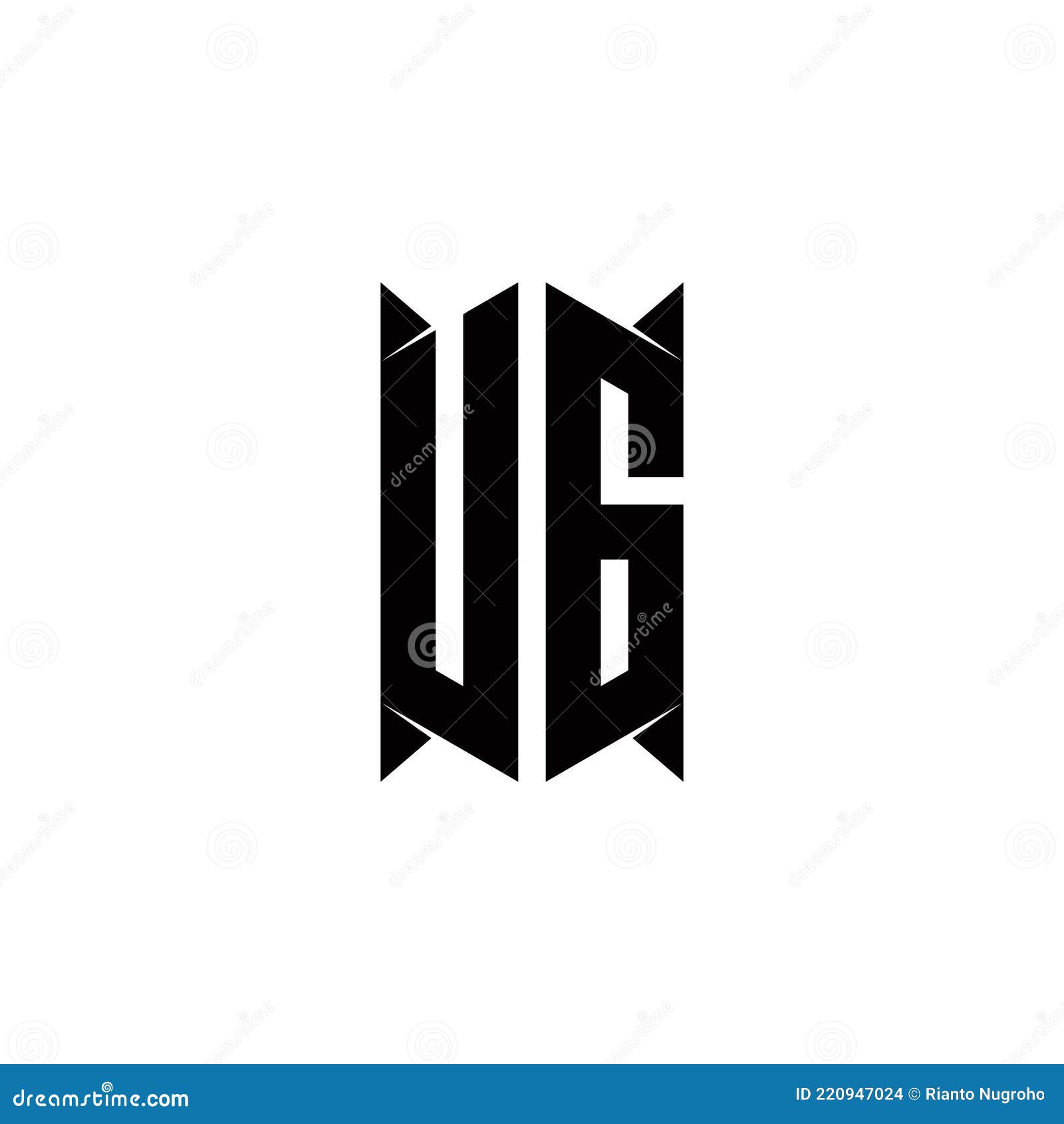 Ug Logo Monogramm Mit Schild Form Designs Vorlage Vektor Abbildung ...