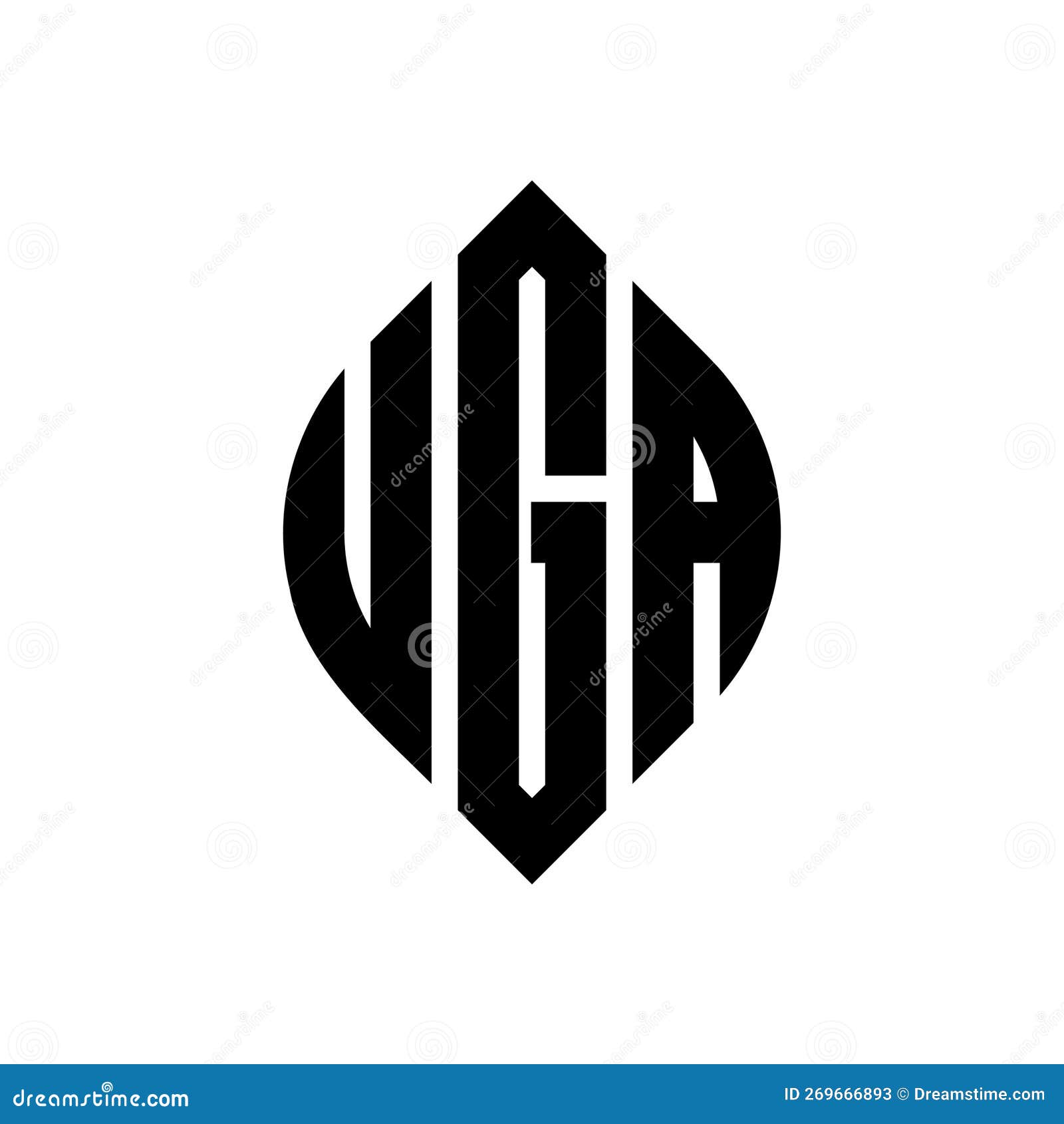 UGA Circle Letter Logo Design with Circle and Ellipse Shape. UGA ...