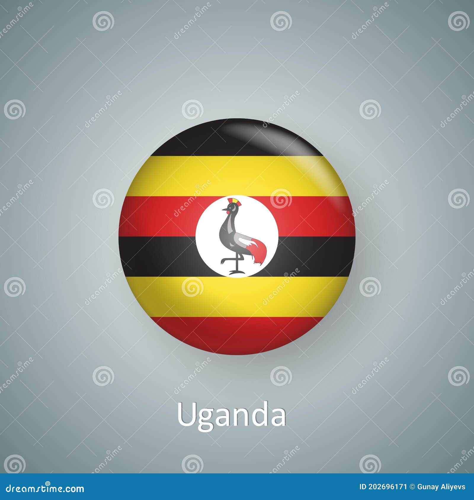 Uganda Flag Icon Circle 3d Gradient Isolated Stock Illustration ...