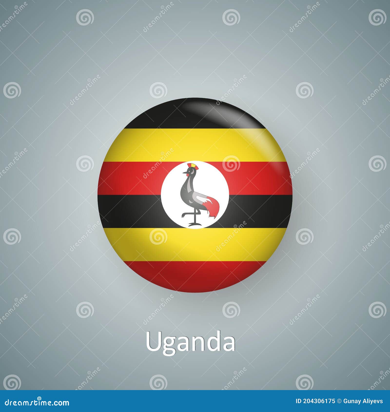 Uganda Flag Icon Circle 3d Gradient Isolated Stock Illustration ...
