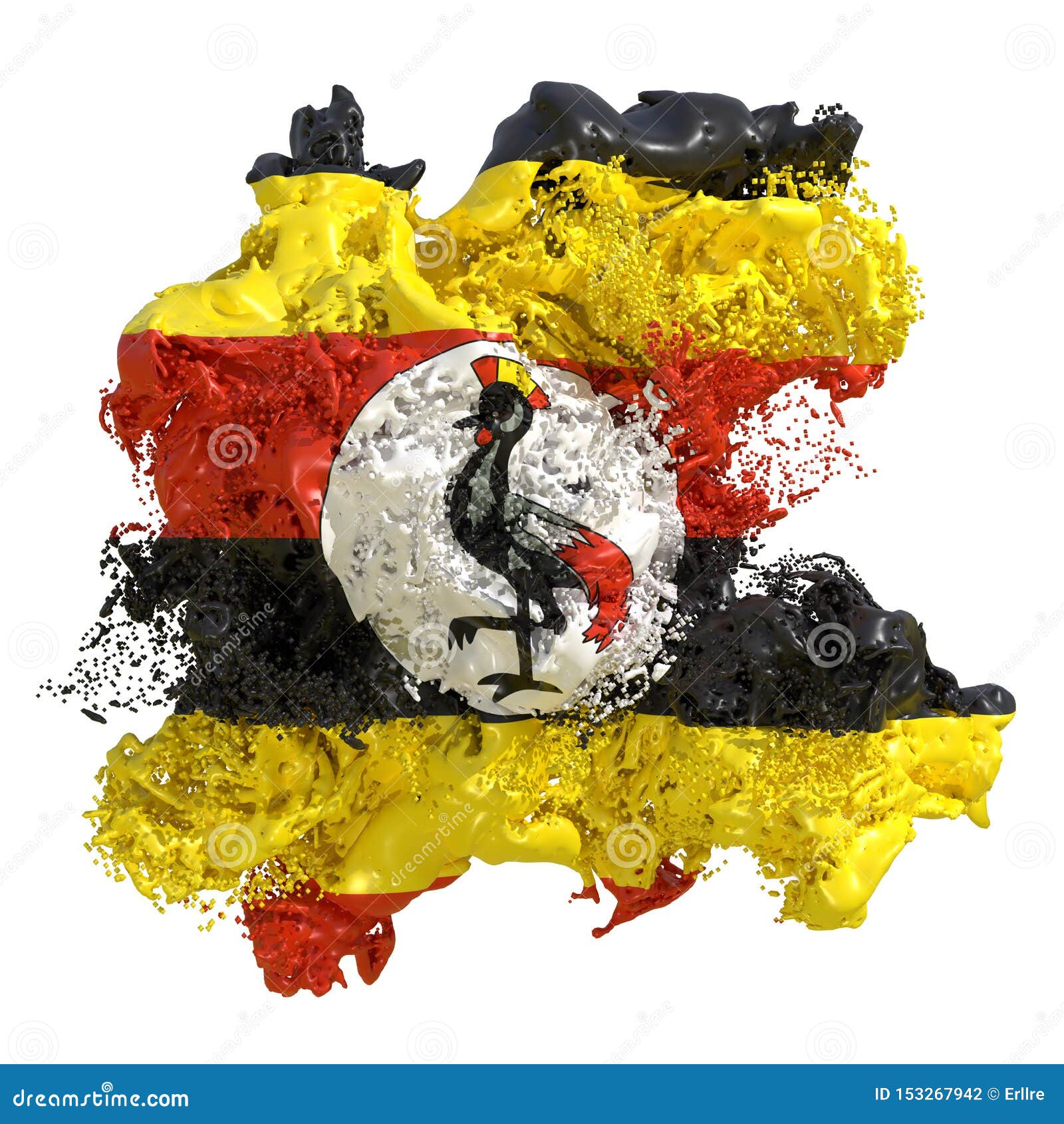 Uganda flag liquid stock illustration. Illustration of design - 153267942