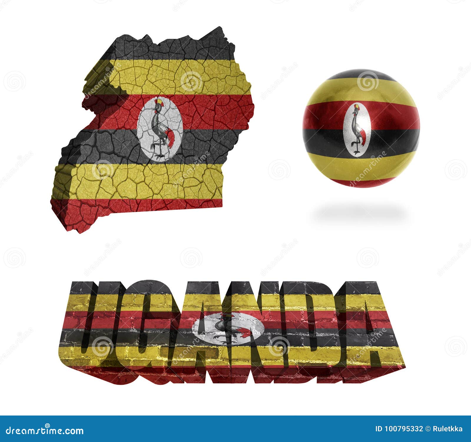 Uganda Symbols stock illustration. Illustration of mark - 100795332