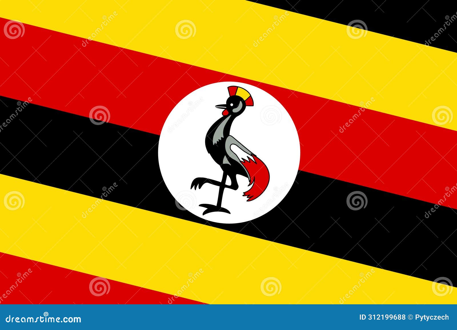 Rectagular Flag Cutout of Uganda Stock Vector - Illustration of corner ...