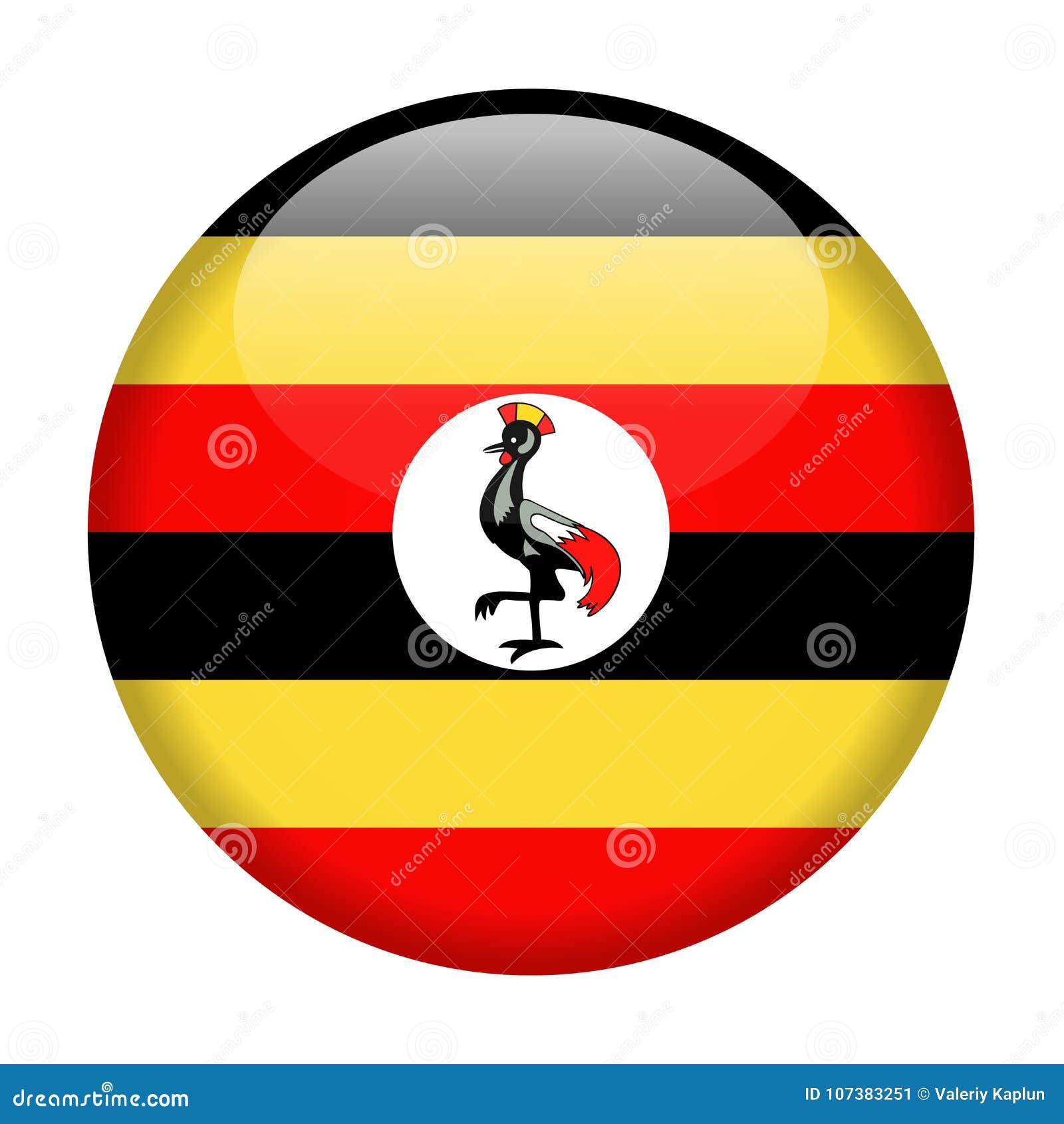 Uganda Flag Vector Round Icon Stock Illustration - Illustration of ...