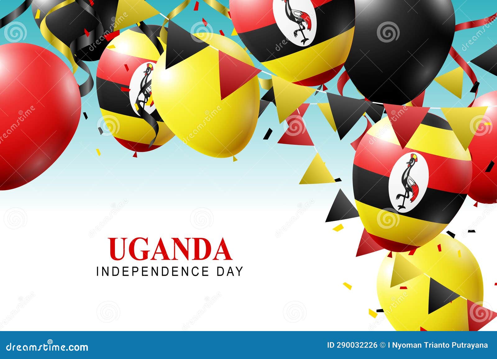 Uganda Independence Day Background Stock Vector - Illustration of ...