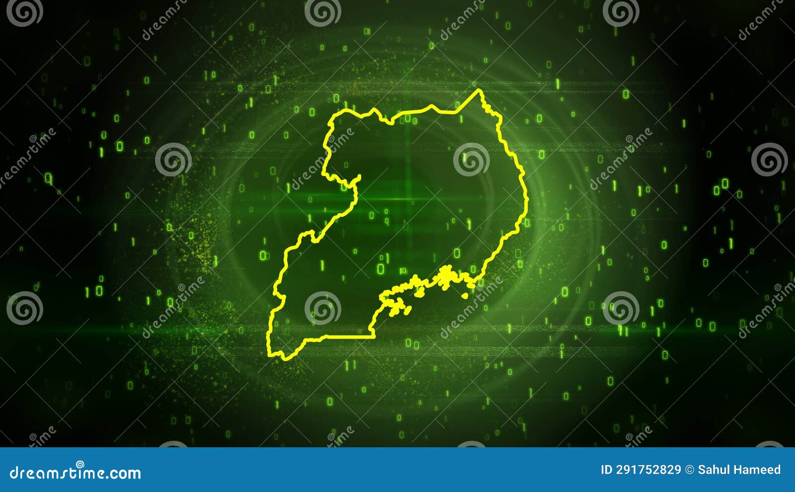 Uganda Map on Digital Background Stock Illustration - Illustration of ...