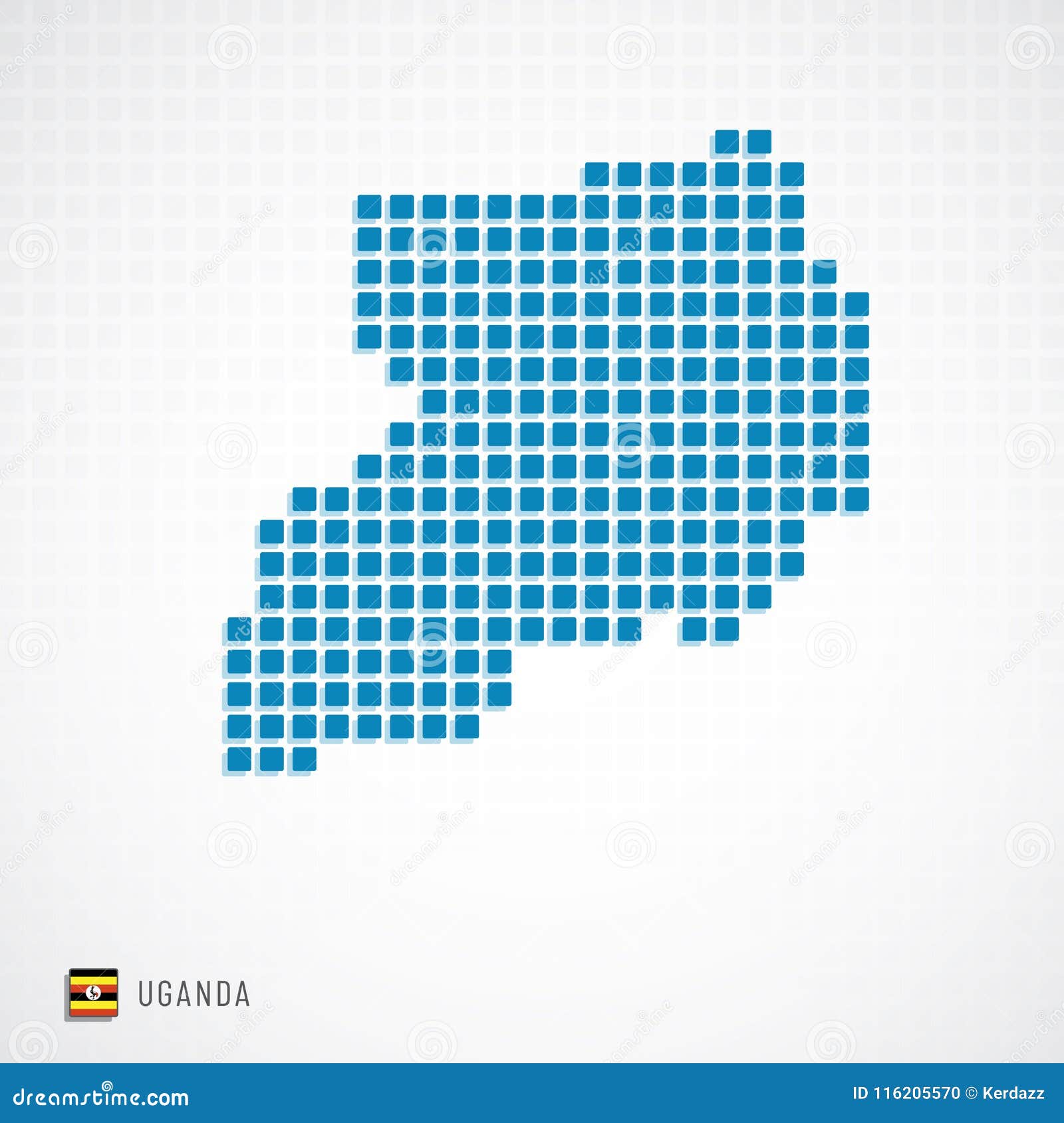 Uganda map and flag icon stock vector. Illustration of shape - 116205570