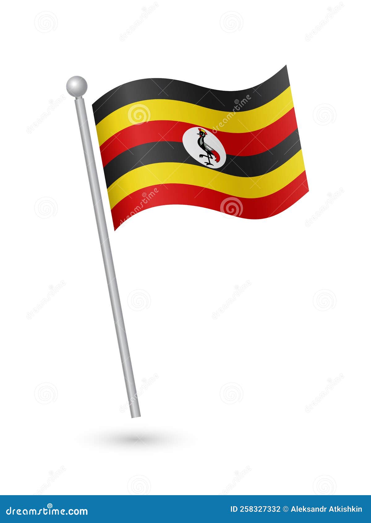 Uganda national flag stock vector. Illustration of flag - 258327332