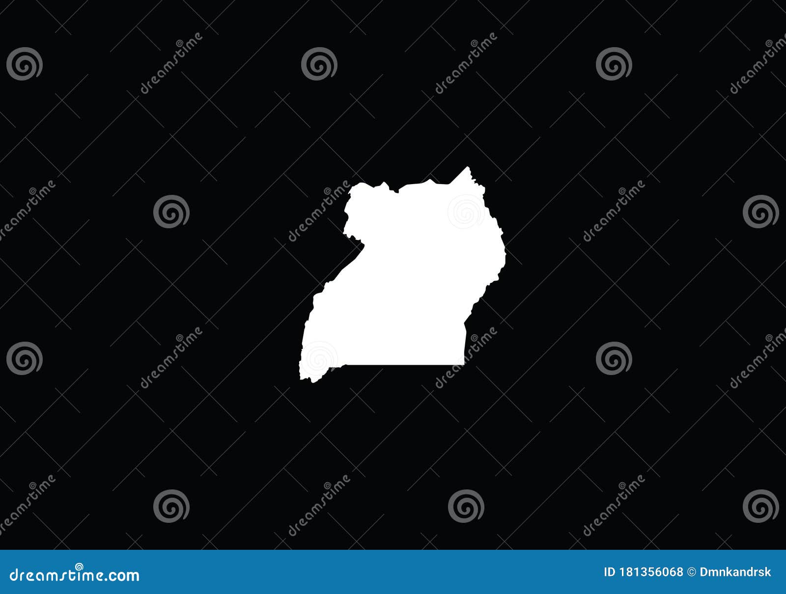 Uganda Outline Map Country Shape Stock Illustration - Illustration of ...