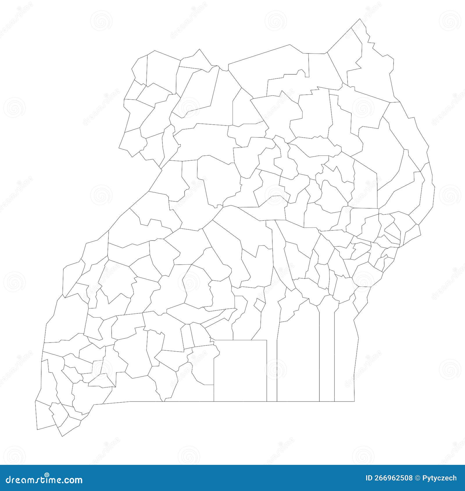 Uganda Political Map of Administrative Divisions Stock Illustration ...