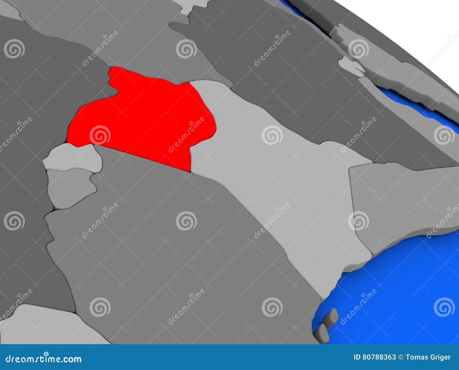 Uganda in red stock illustration. Illustration of travel - 80788363