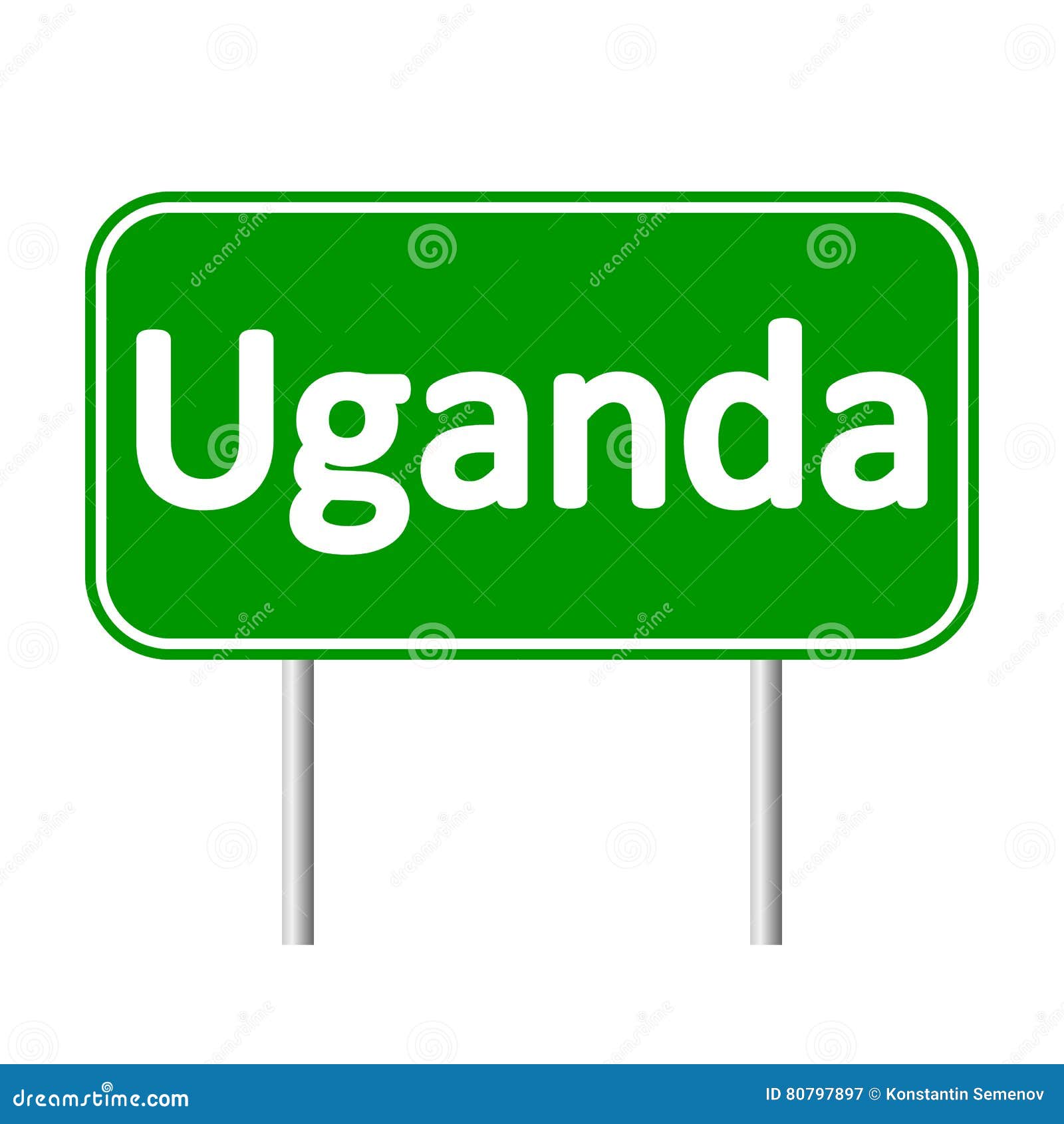 Uganda road sign. stock illustration. Illustration of region - 80797897