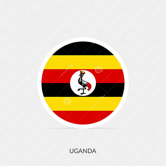Uganda Round Flag Icon with Shadow Stock Vector - Illustration of ...