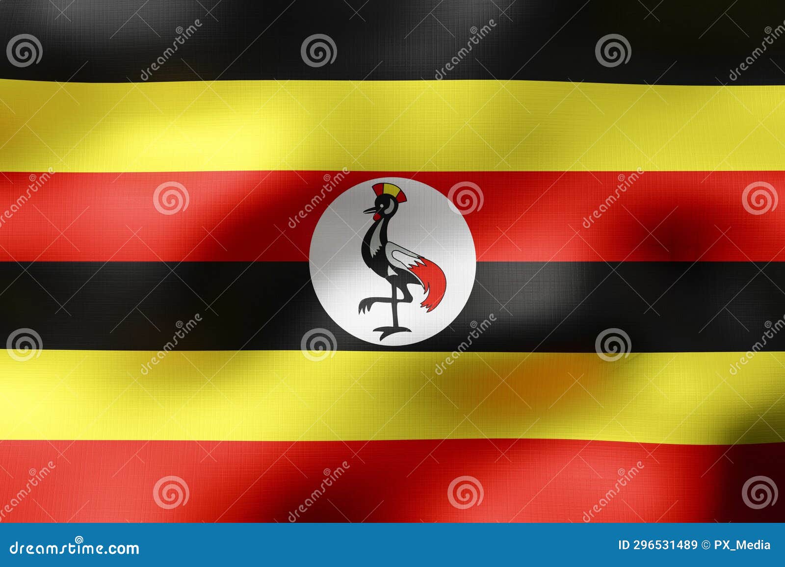 Uganda - Textile Flag - 3d Illustration Stock Illustration ...