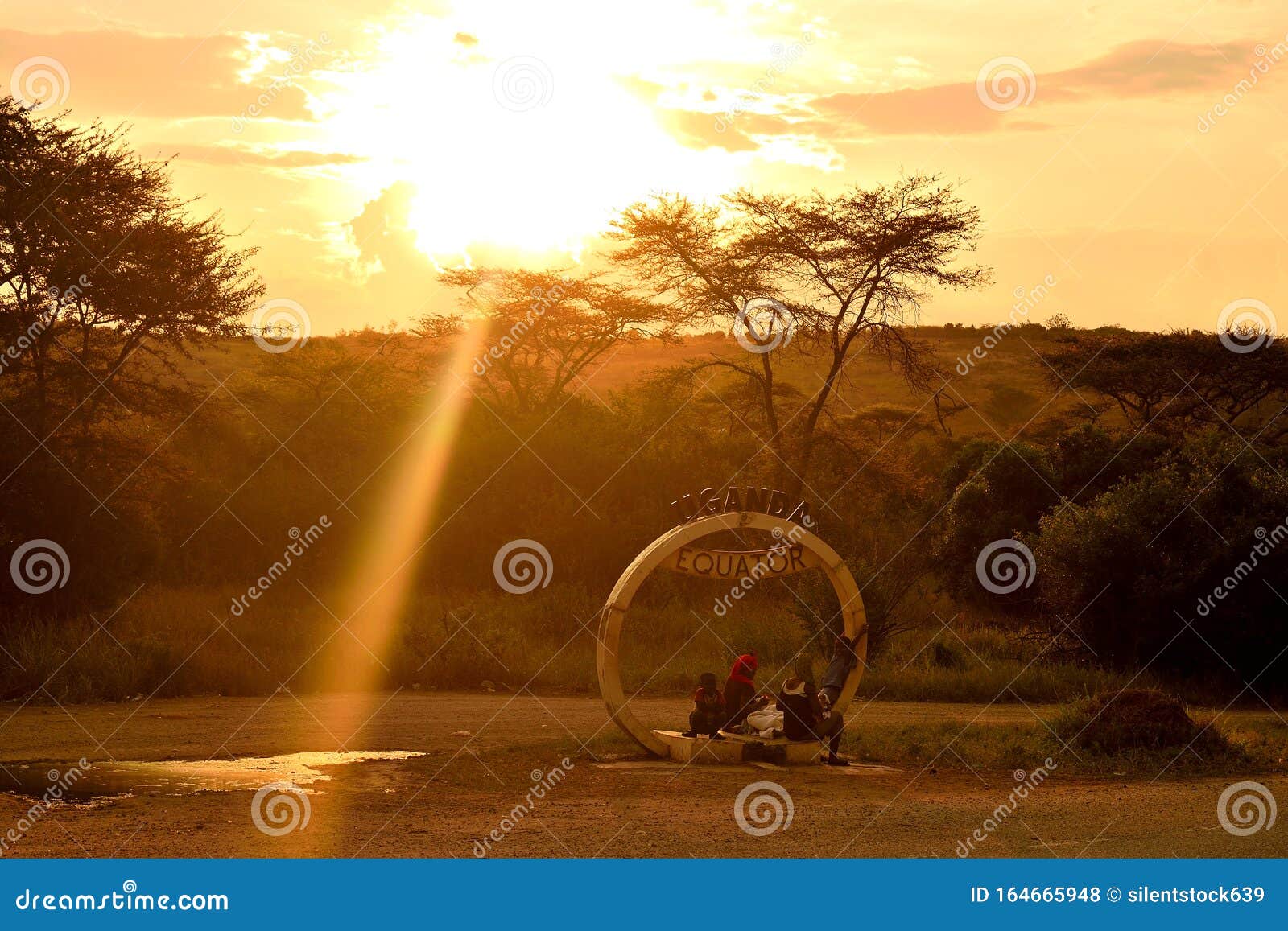 A Ugandan Family on the Equator Line Editorial Stock Photo - Image of ...