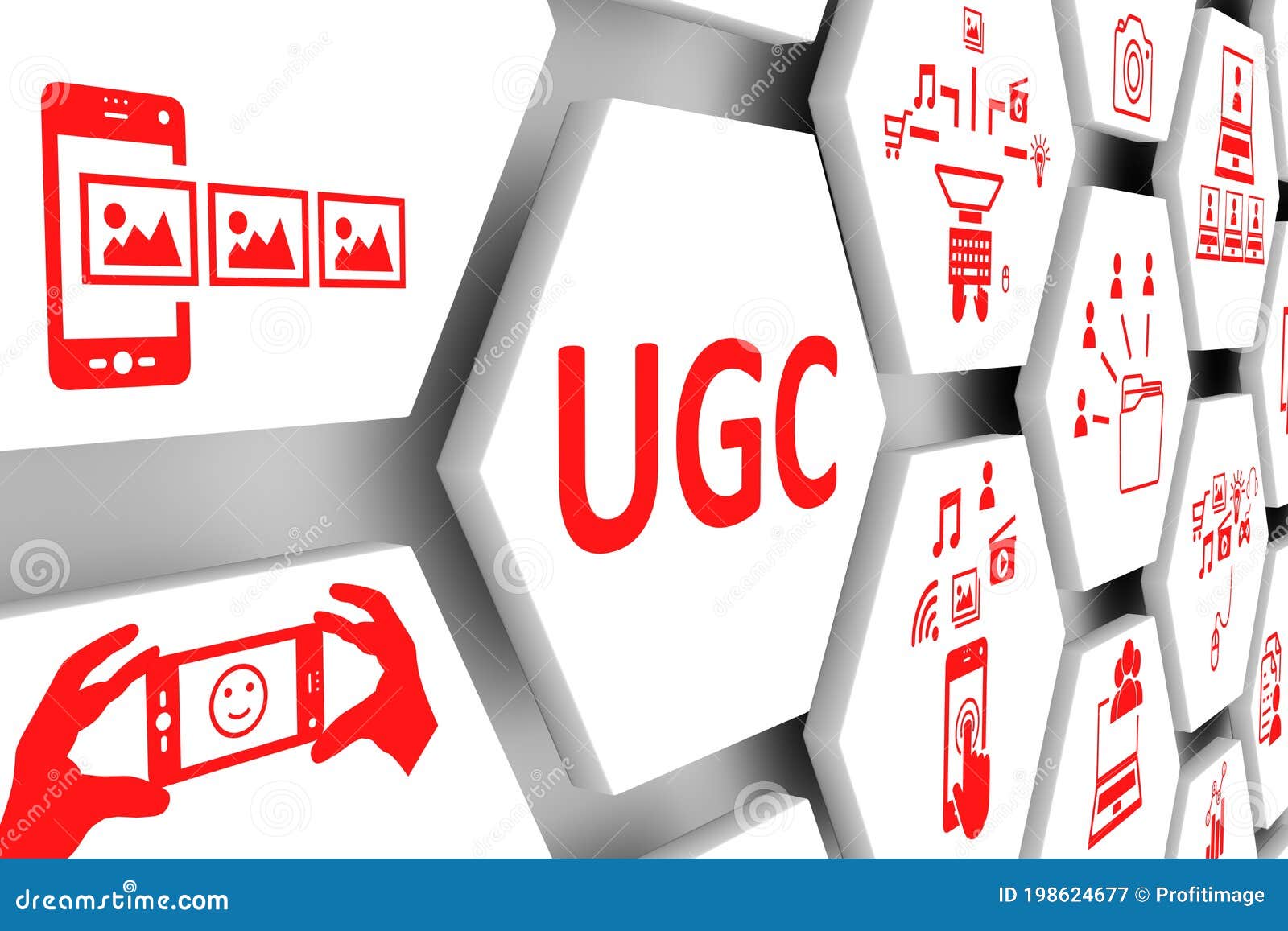 UGC Concept Cell Background Stock Illustration - Illustration of social ...