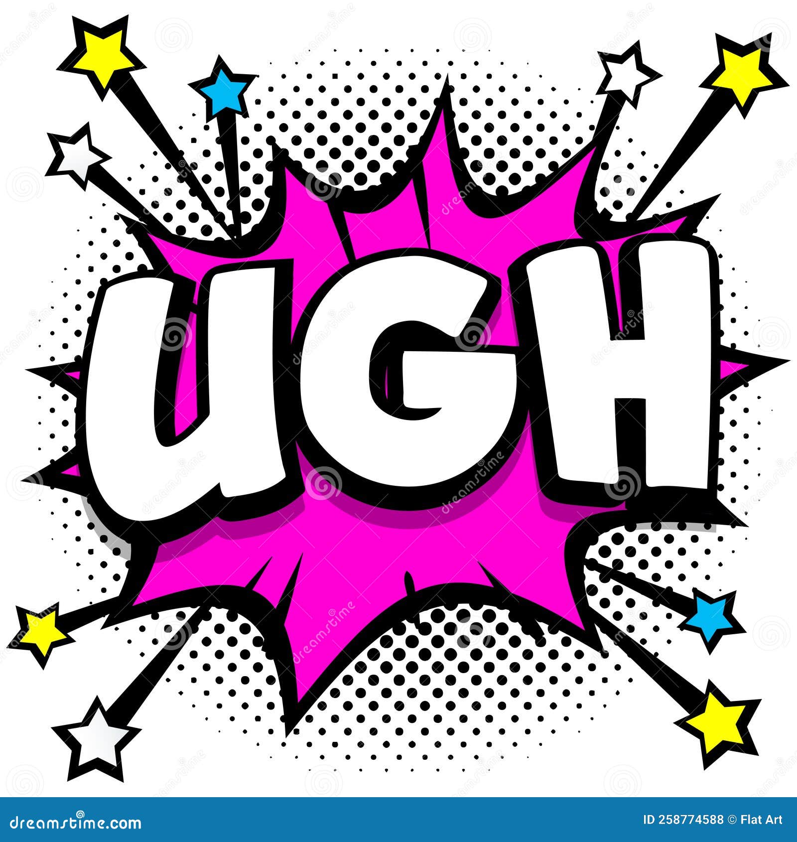 Ugh Pop Art Comic Speech Bubbles Book Sound Effects Stock Vector ...