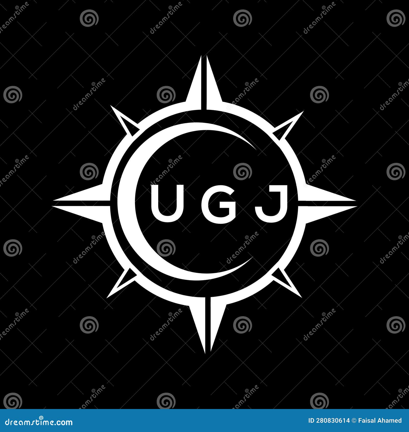 UGJ Abstract Technology Logo Design on Black Background. UGJ Creative ...
