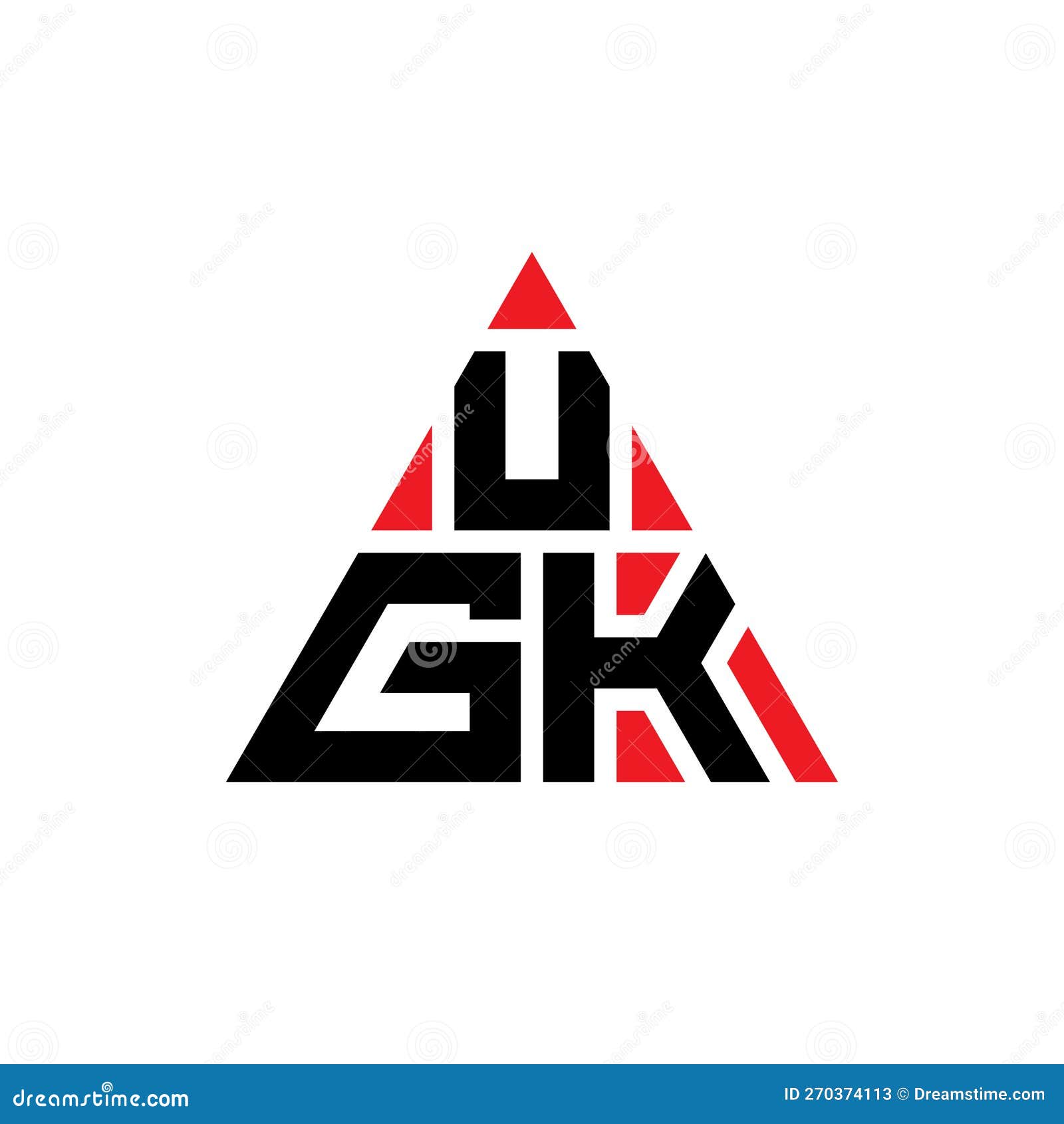 UGK Triangle Letter Logo Design with Triangle Shape. UGK Triangle Logo ...