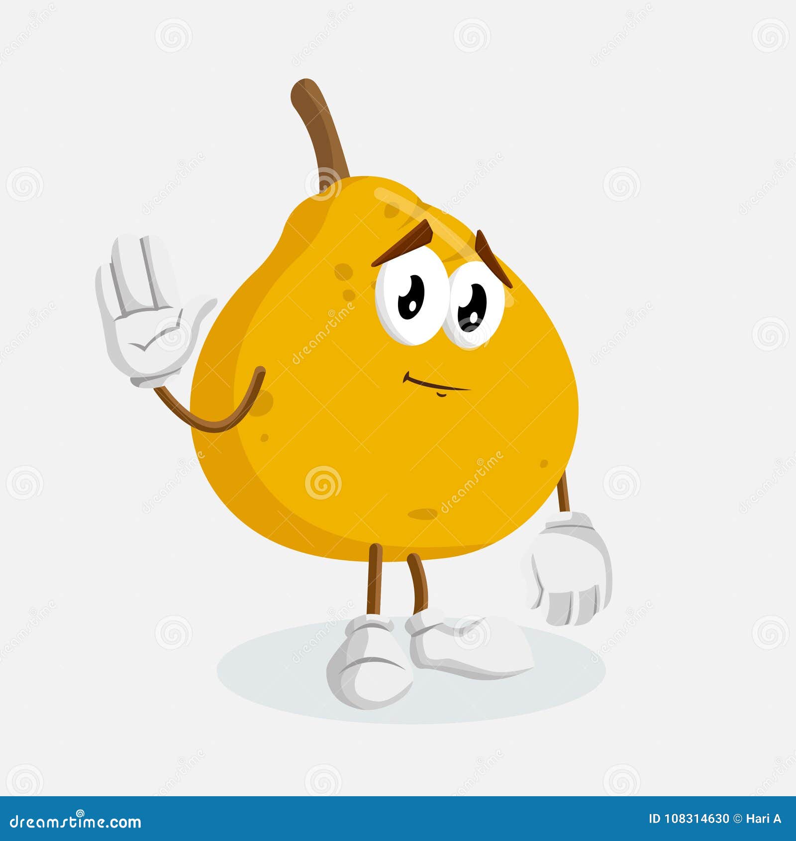 Ugli Fruit Mascot and Background Goodbye Pose Stock Vector ...