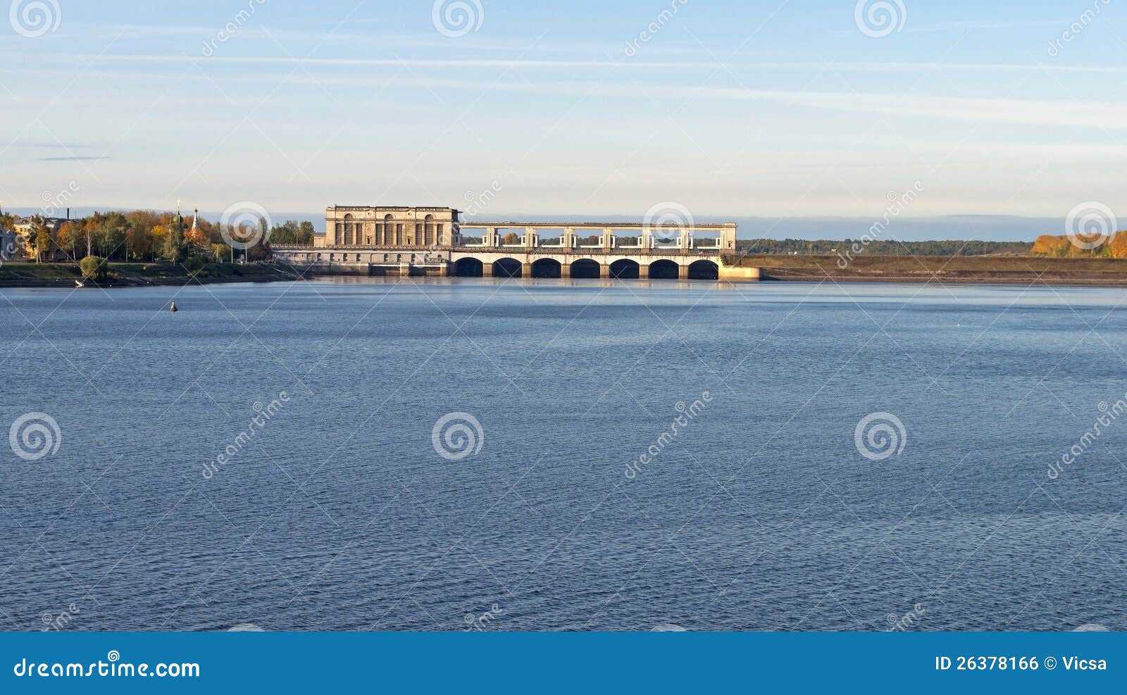 Uglich Hydroelectric Power Plant on the Volga Stock Photo - Image of ...