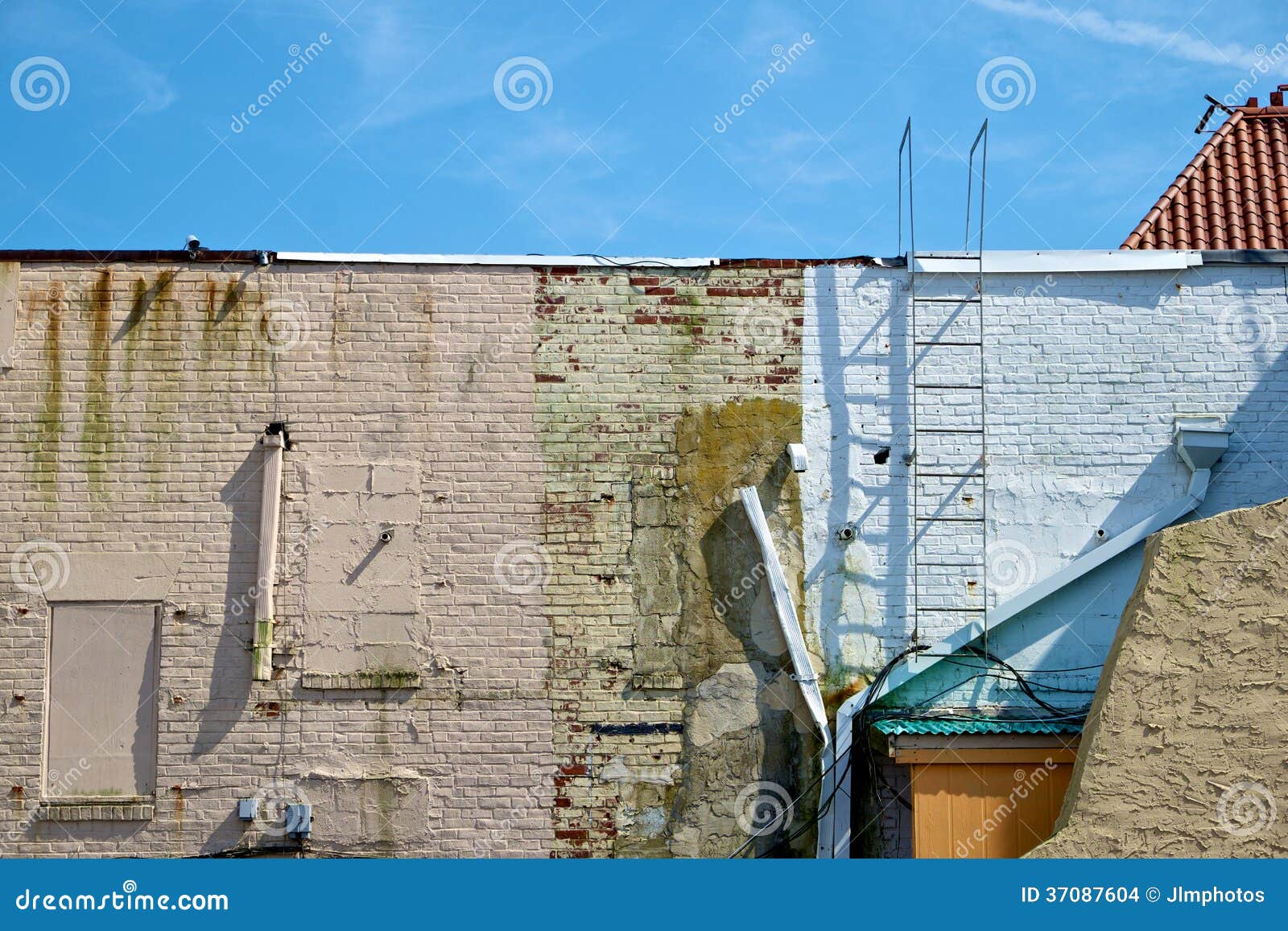 Ugly Backend of Storefronts Stock Photo - Image of city, dilapidated ...