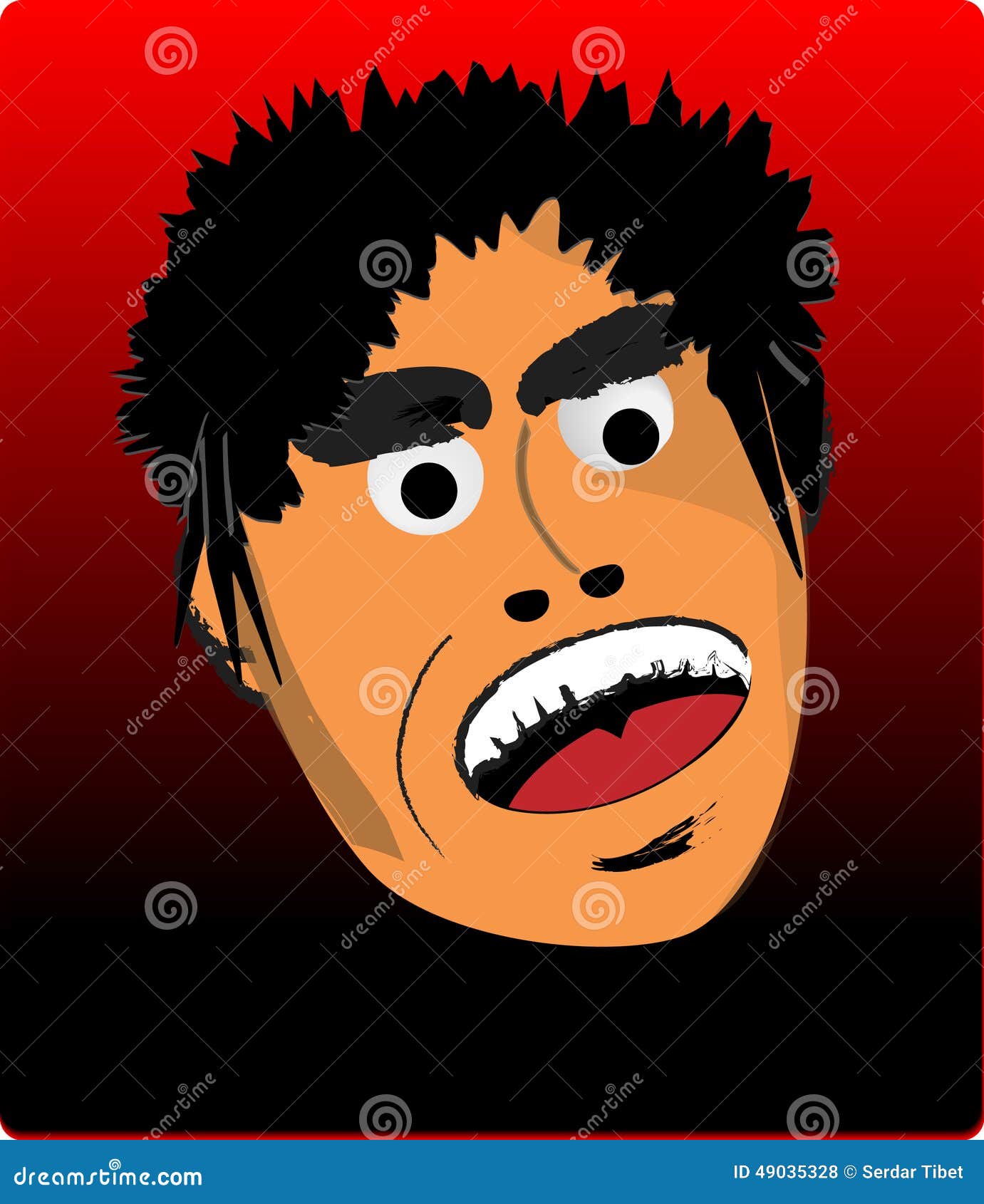 Ugly boy portrait stock vector. Illustration of fanatic - 49035328