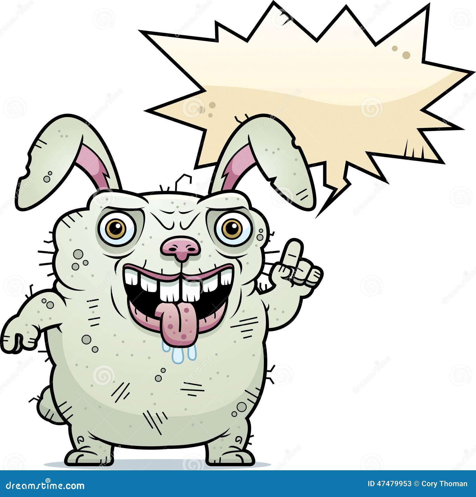 Ugly Bunny Talking stock vector. Illustration of dirty - 47479953