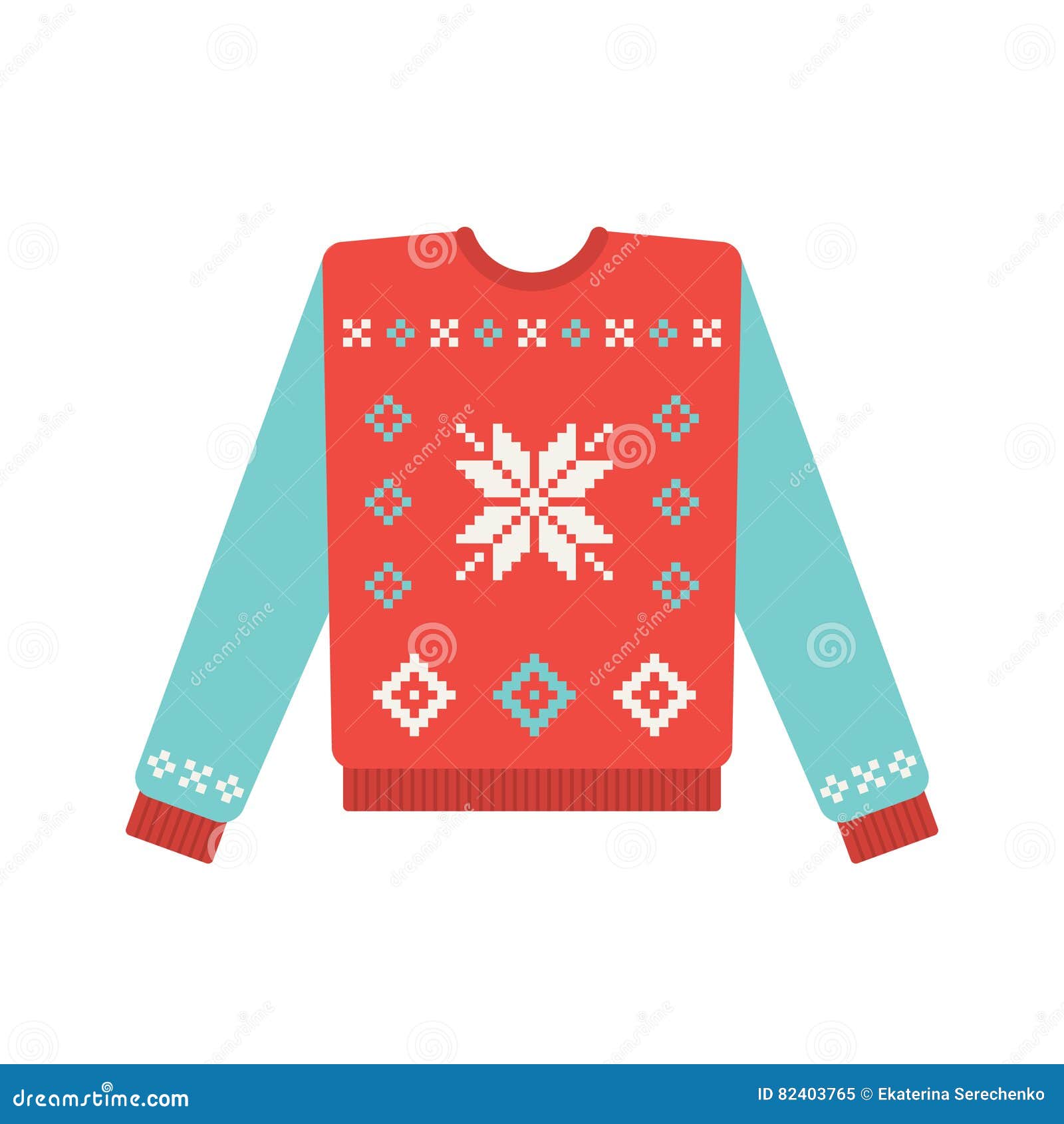 Ugly Christmas Sweater with Snowflake Pattern Stock Vector ...