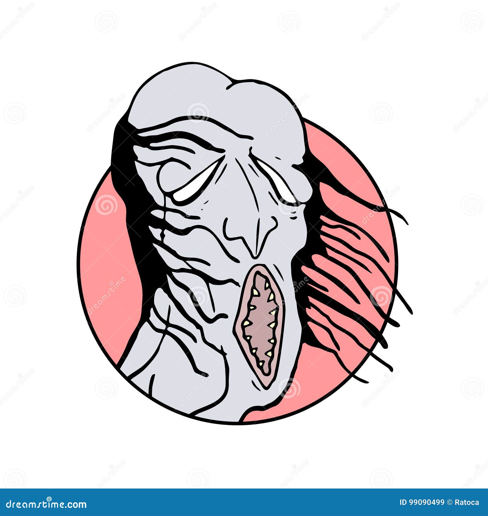 Ugly face creature stock vector. Illustration of nightmare - 99090499
