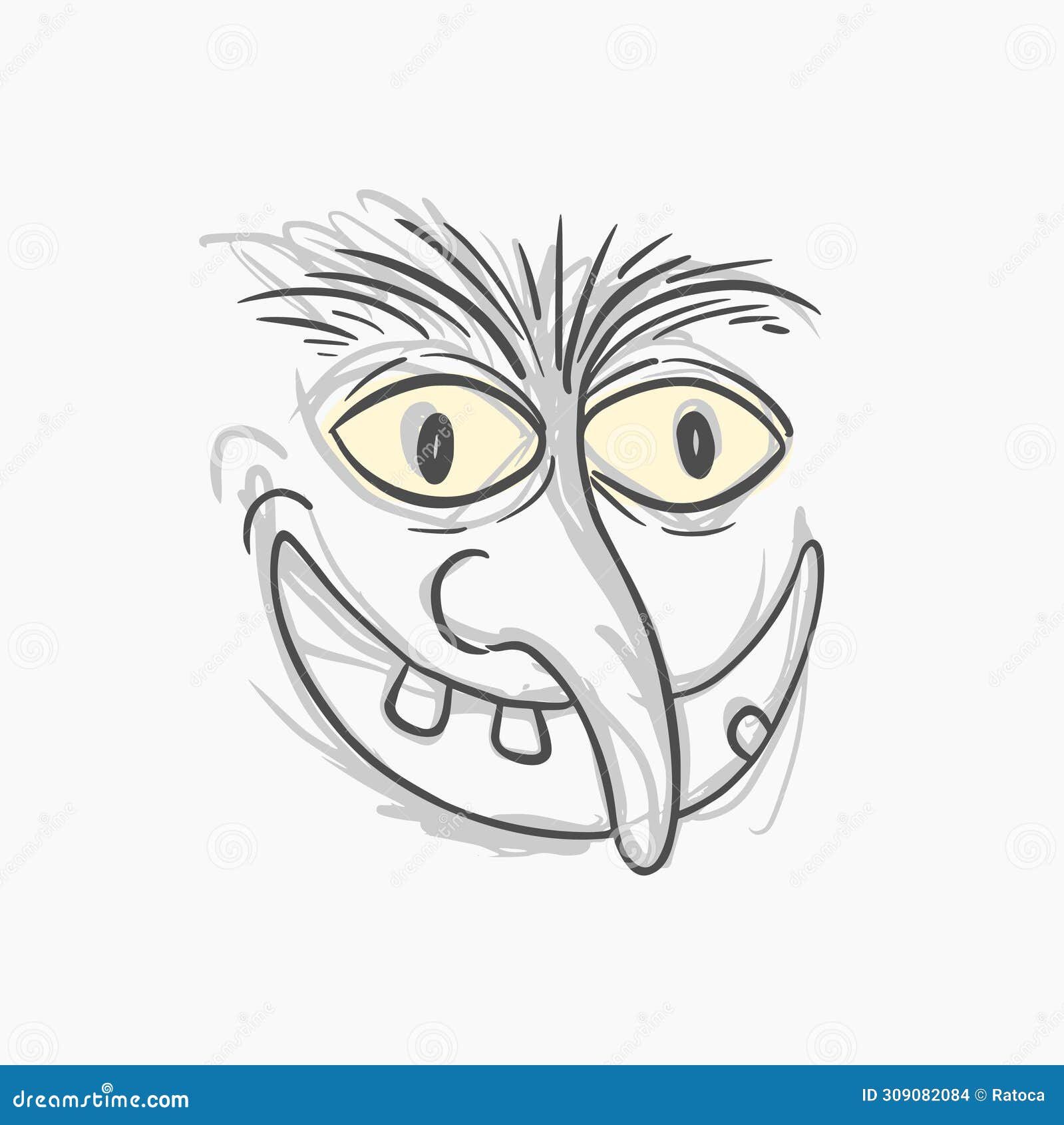 Ugly face illustration stock vector. Illustration of ugly - 309082084