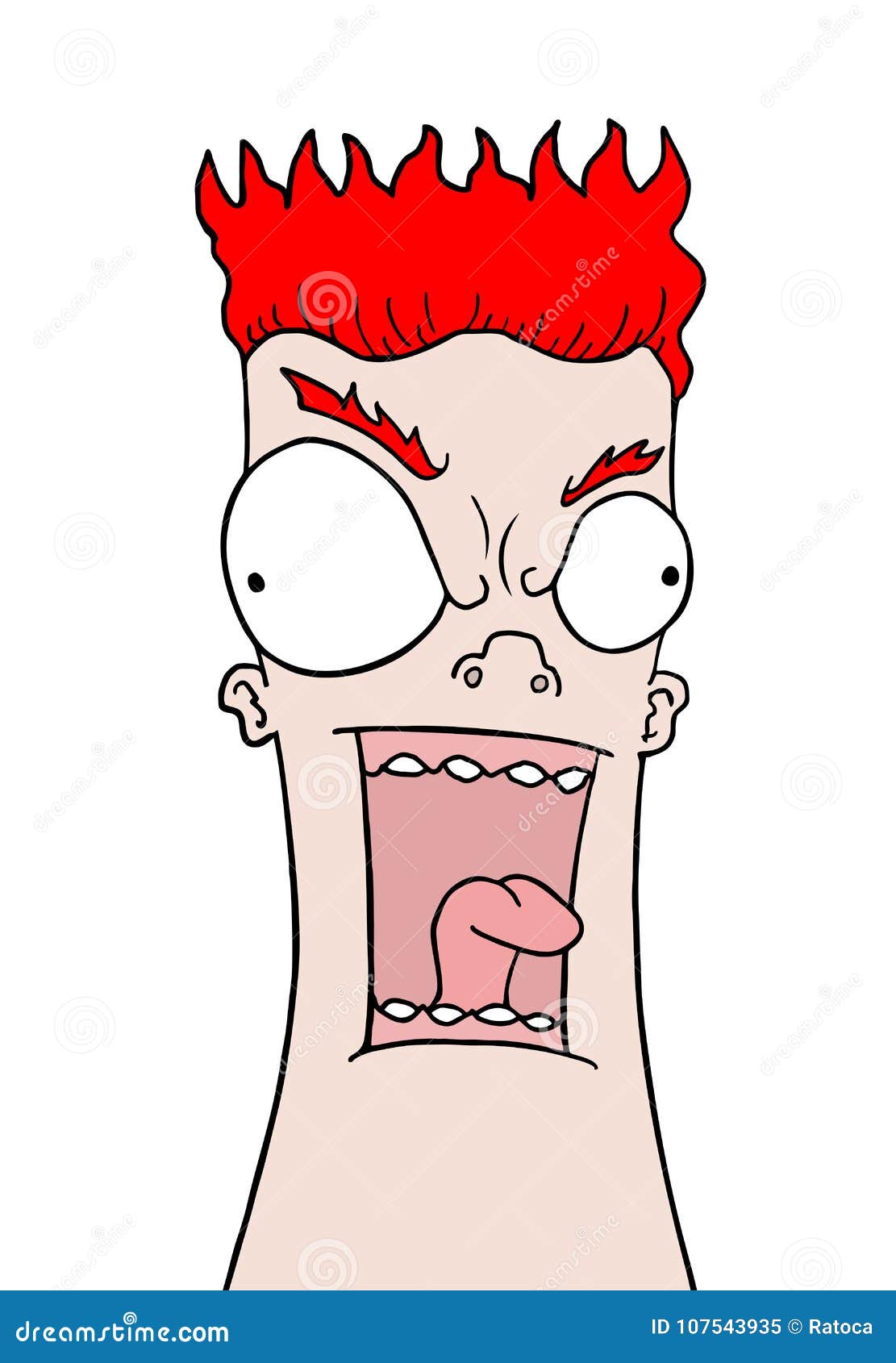 Ugly face illustration stock vector. Illustration of hair - 107543935