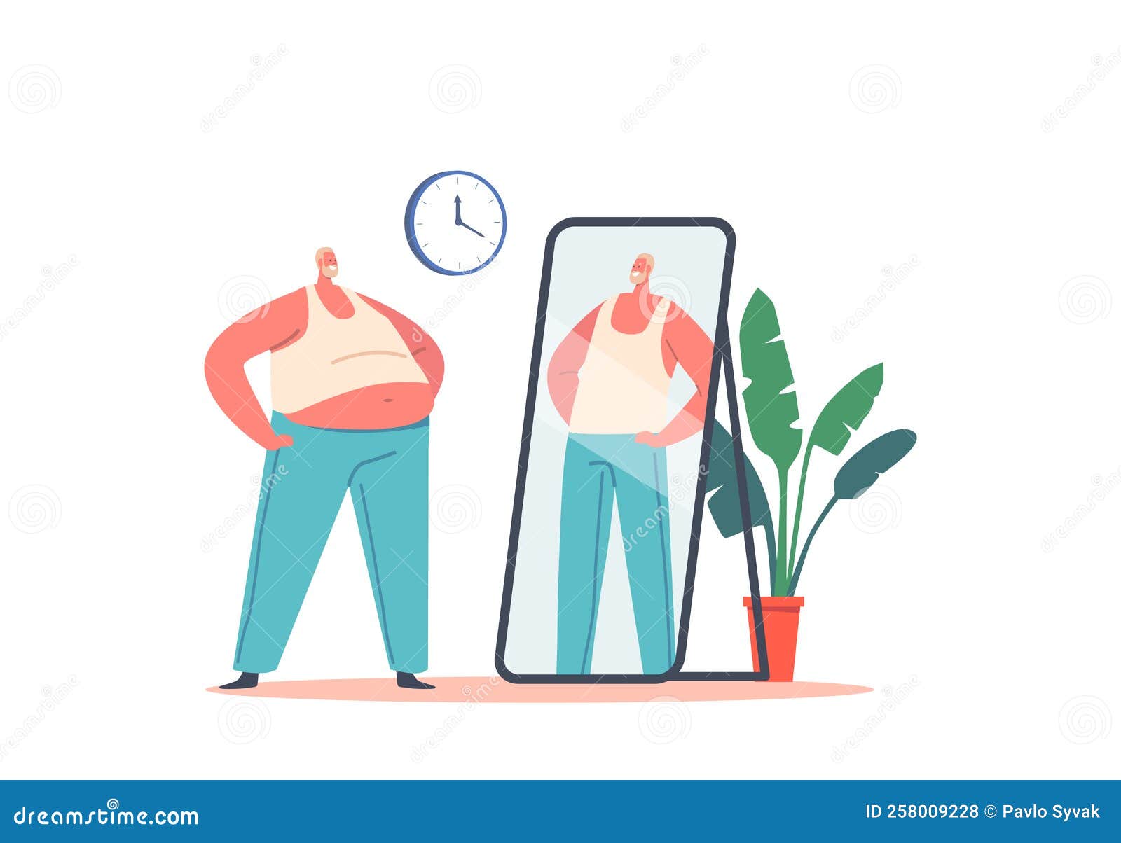 Distorted Perception Mobile App Page Onboard Screen Template. Male And ... Distorted Perception Mobile App Page Onboard Screen Template. Male And ...