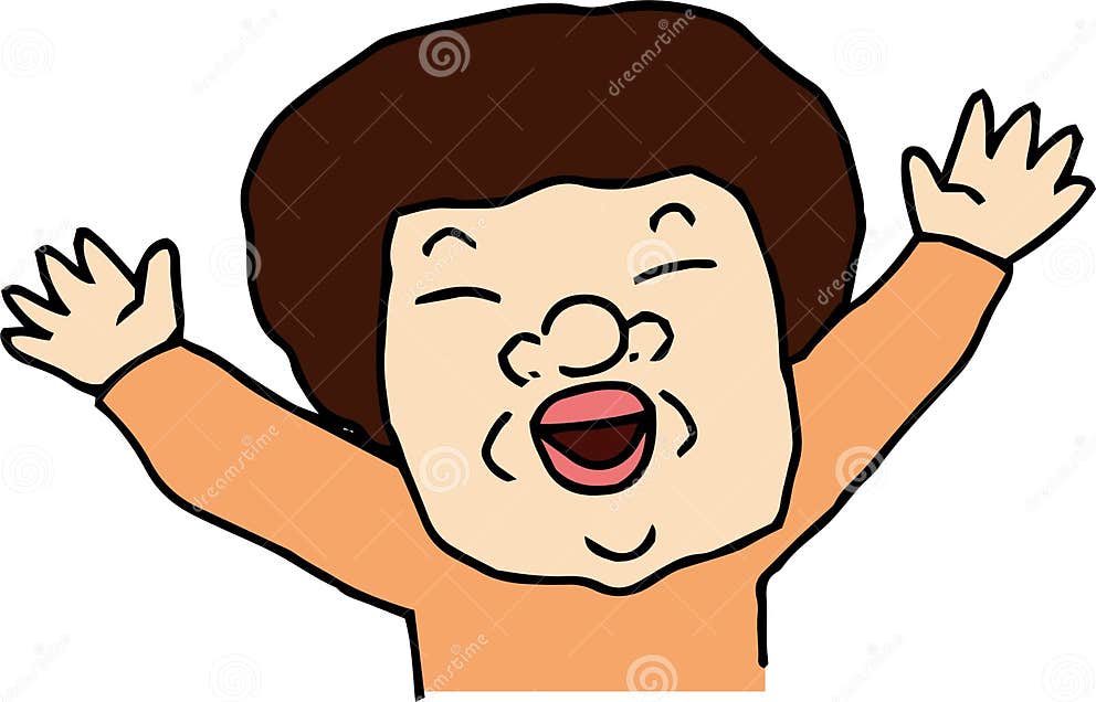 Ugly Fat Man Poses And Facial Expressions Stock Illustration
