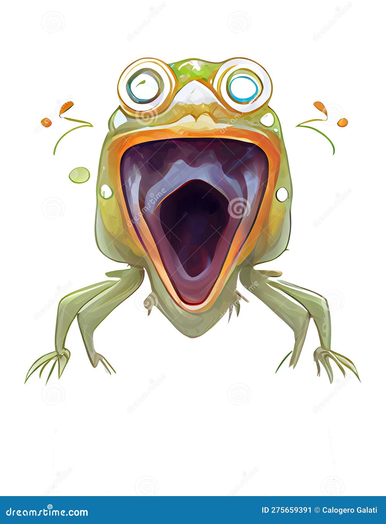 Ugly Frog Screaming in Classic Cartoon Style, Ai Generated Image Stock ...