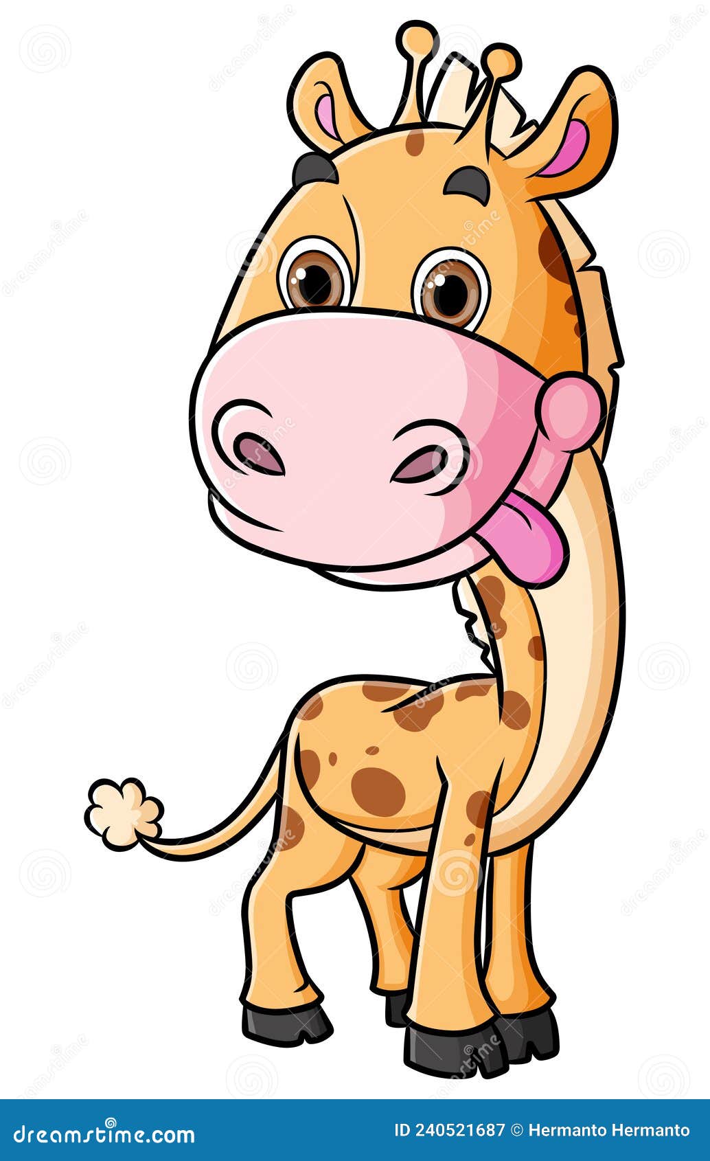 The Ugly Giraffe is Standing and Giving the Silly Face Stock Vector ...
