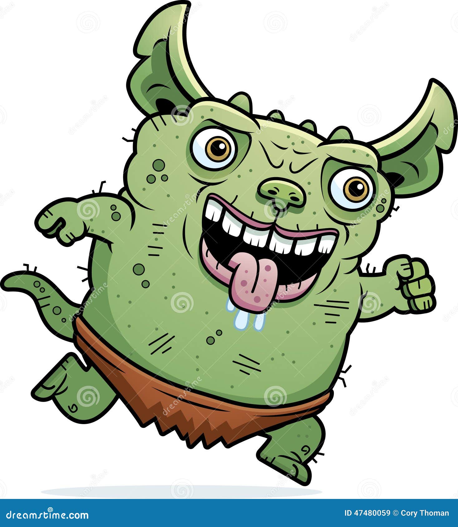 Ugly Gremlin Running stock vector. Illustration of vector - 47480059