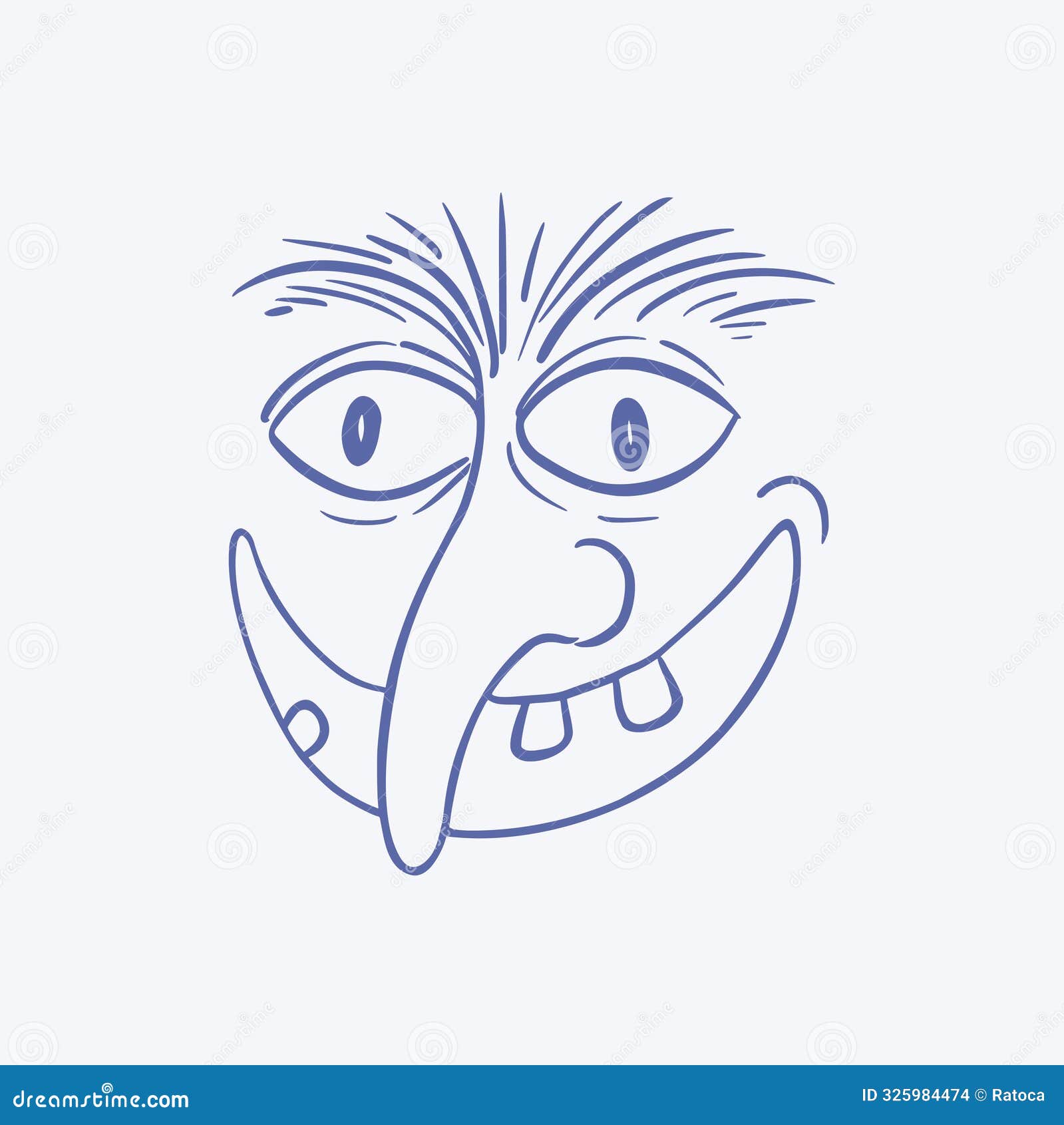 Ugly head draw stock vector. Illustration of isolated - 325984474