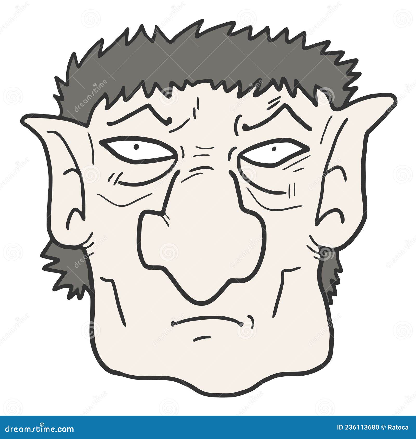 Ugly head draw stock vector. Illustration of indicate - 236113680