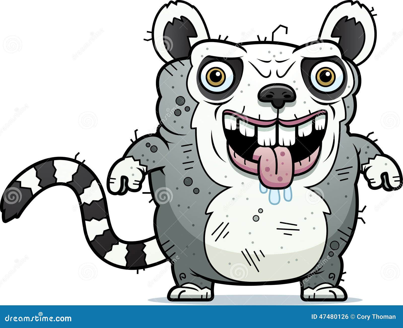 Ugly Lemur Standing stock vector. Illustration of drooling - 47480126