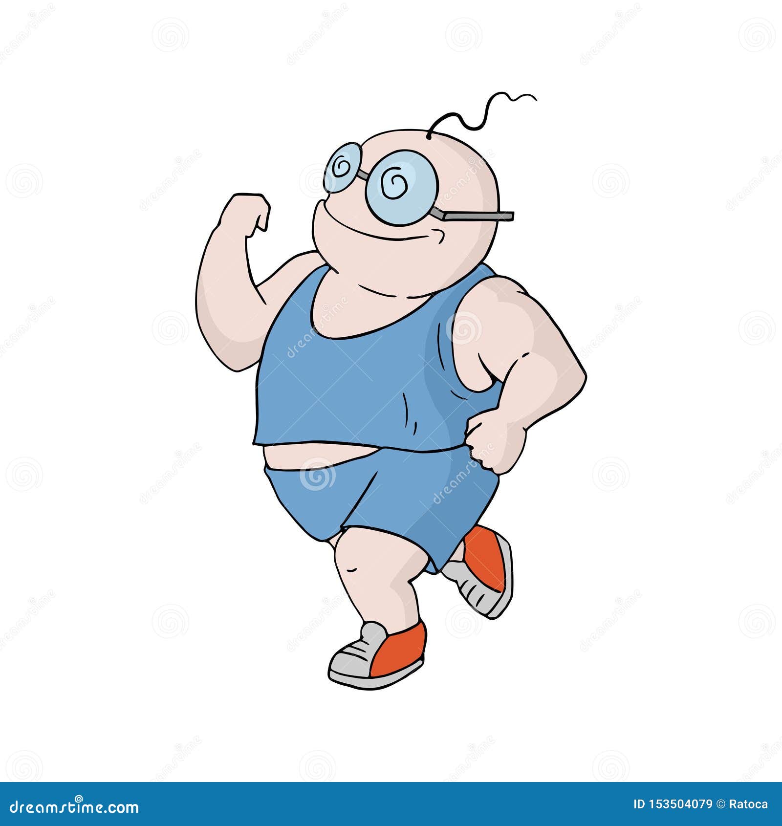 Ugly man running stock vector. Illustration of funny - 153504079