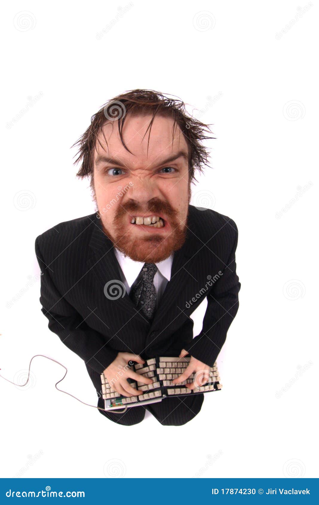 Ugly manager and keyboard stock photo. Image of nervous - 17874230