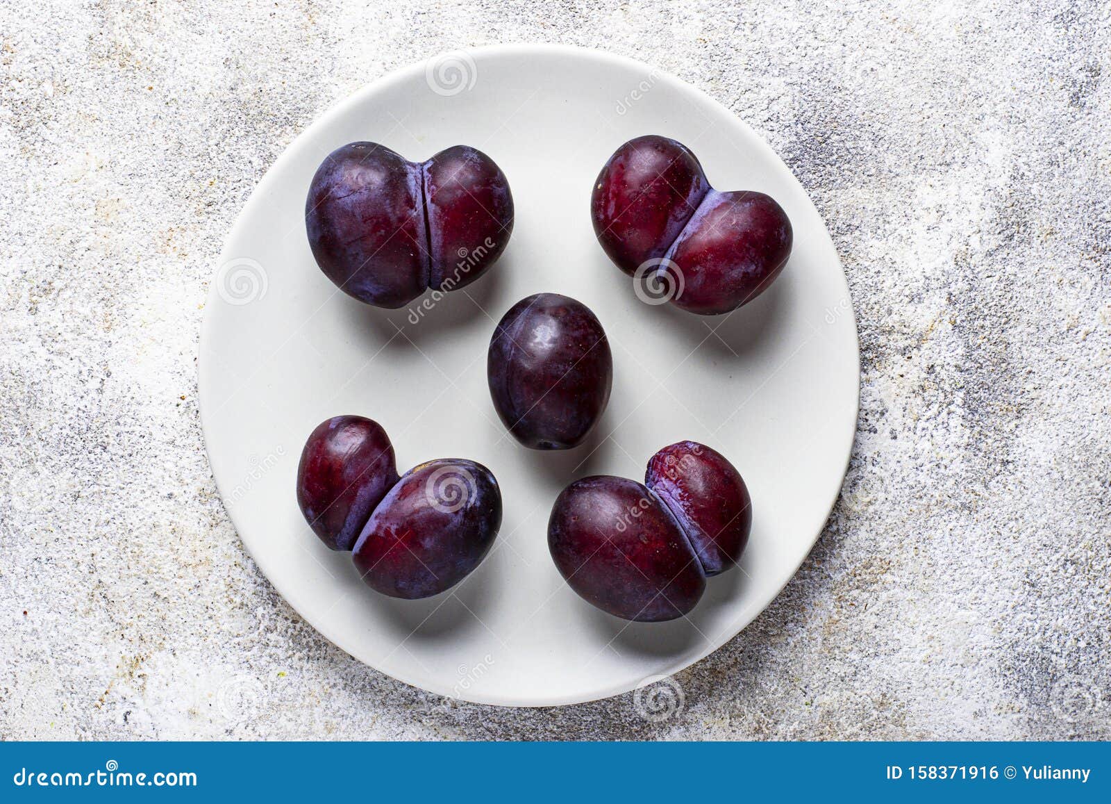 Ugly and Normal Plums. Abnormal Organic Fruit Stock Photo - Image of ...
