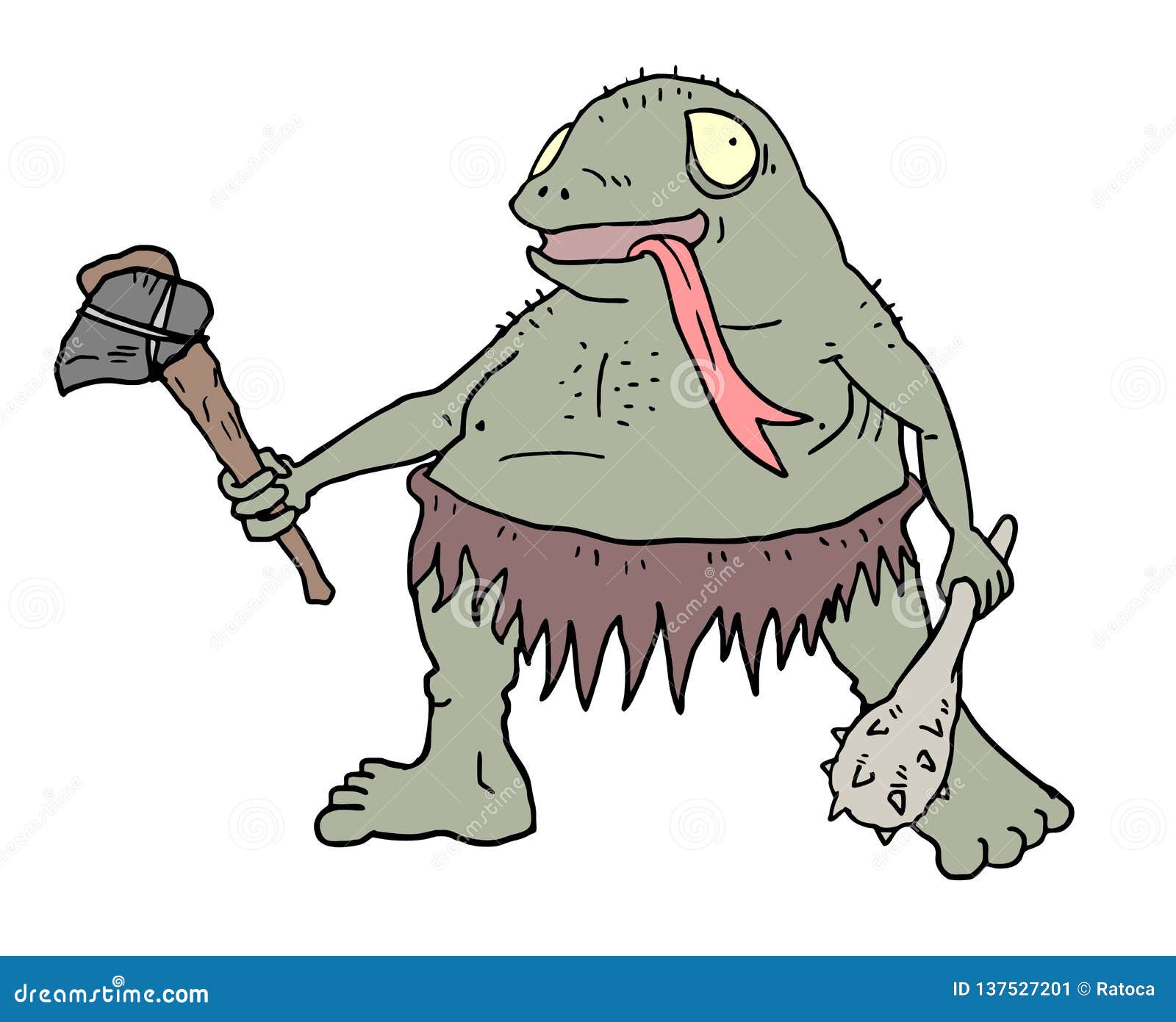 Ugly ogre draw stock vector. Illustration of creative - 137527201