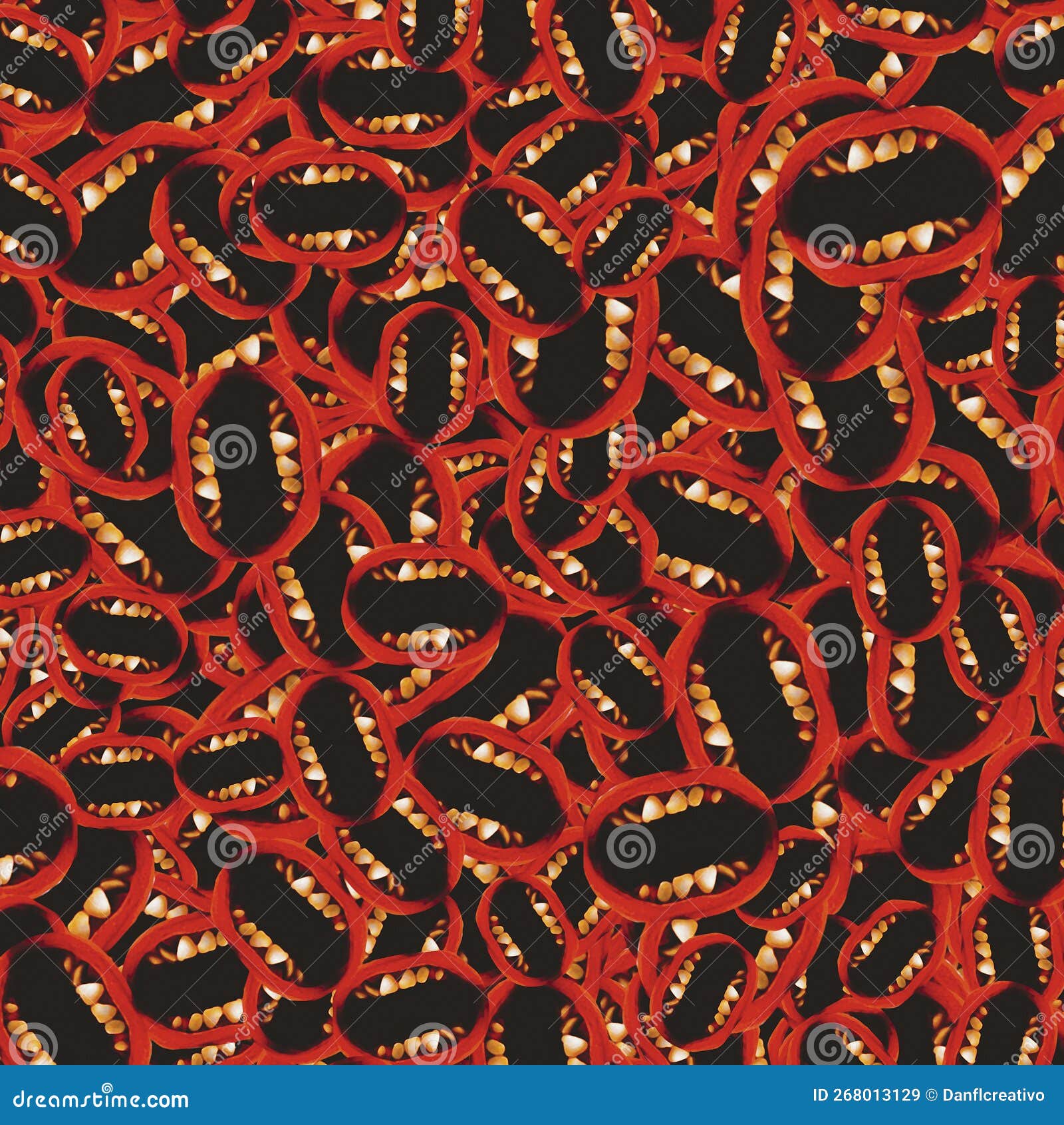 Ugly Open Mouth Graphic Motif Random Pattern Stock Illustration ...