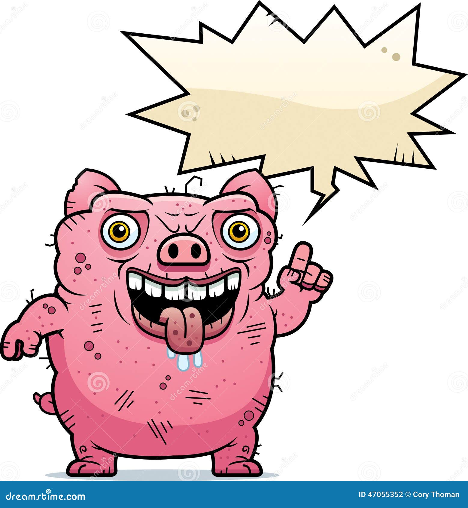 Ugly Pig Talking stock vector. Illustration of animal - 47055352