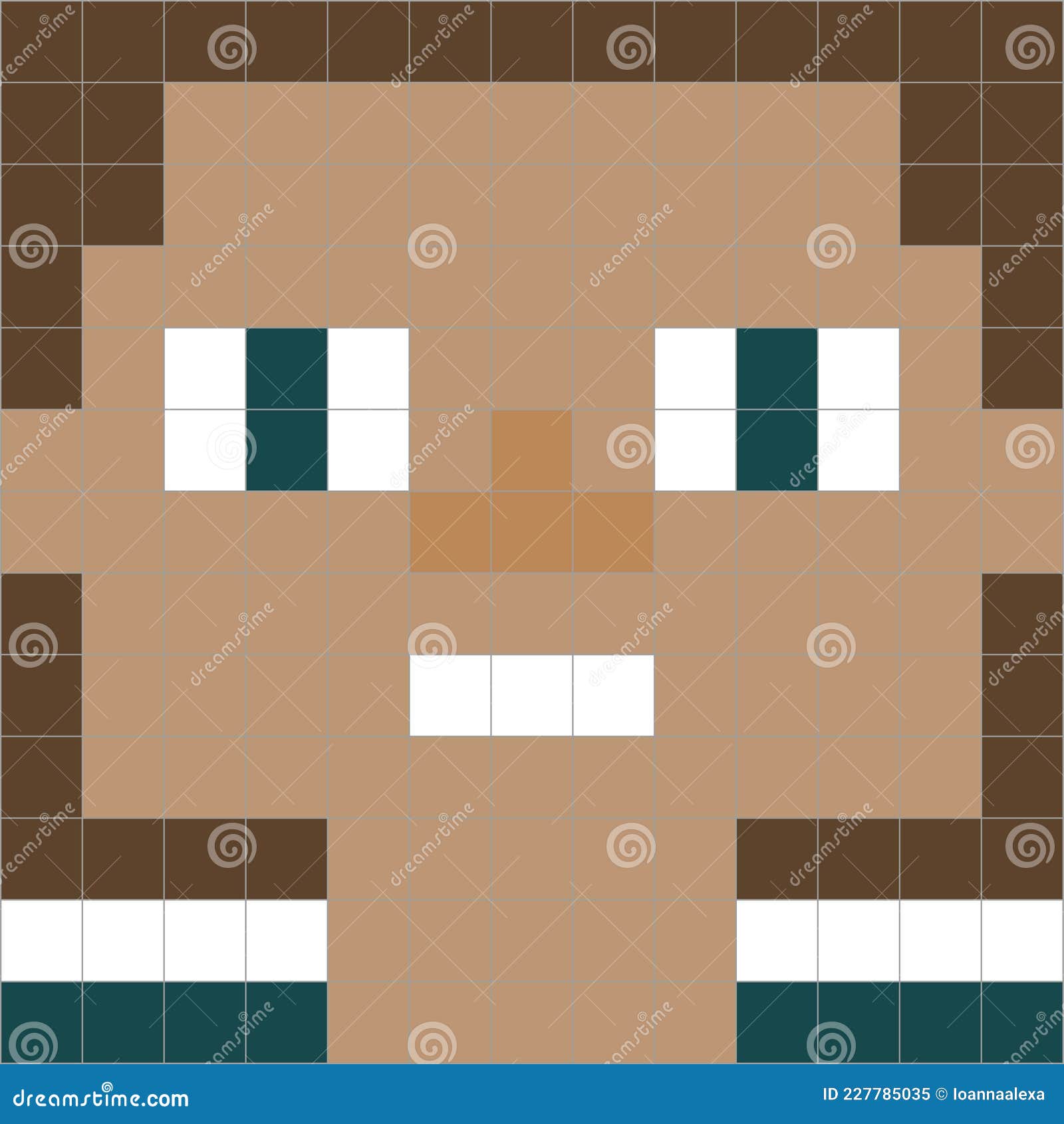 Ugly Pixel Head of a Young Guy Stock Vector - Illustration of digital ...